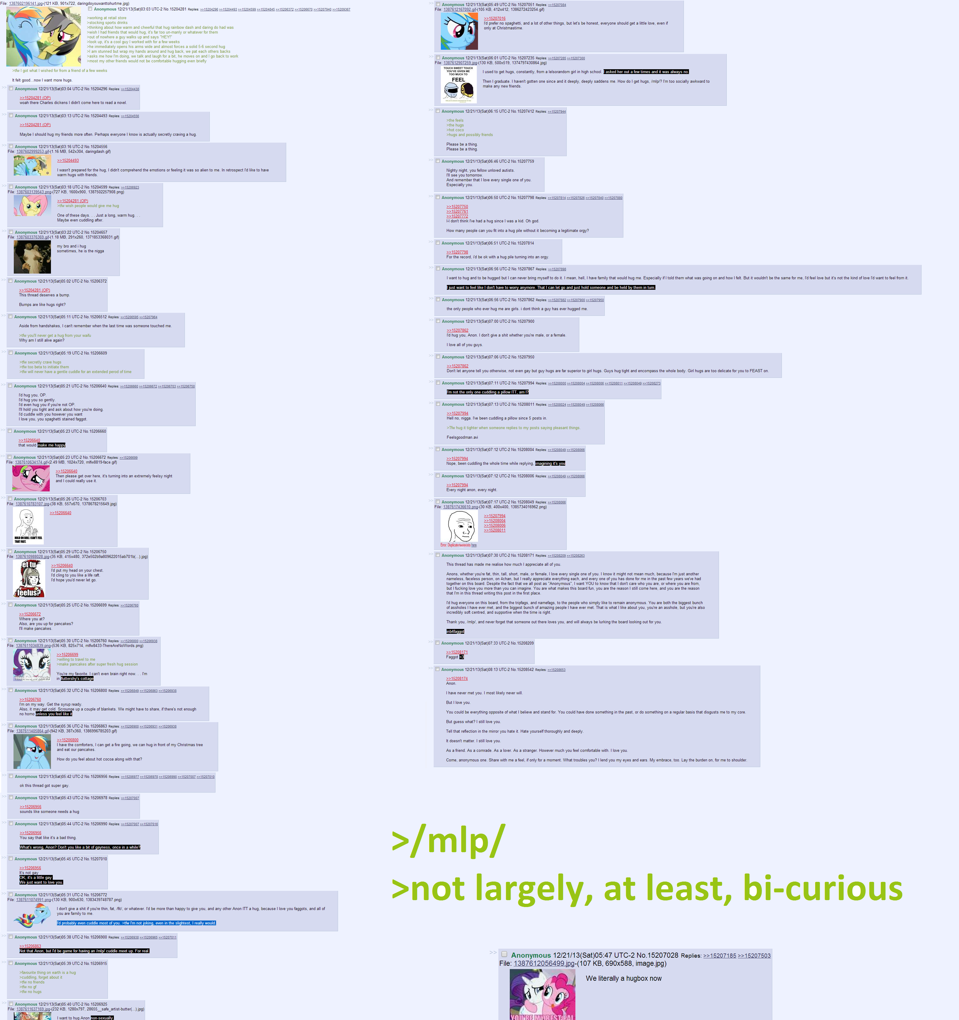 #502782 - safe, /mlp/, 4chan, 4chan screencap, cocoa milk, hug, hugbox ...