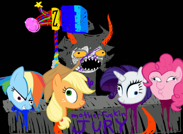 #504922 - semi-grimdark, applejack, pinkie pie, rainbow dash, rarity ...