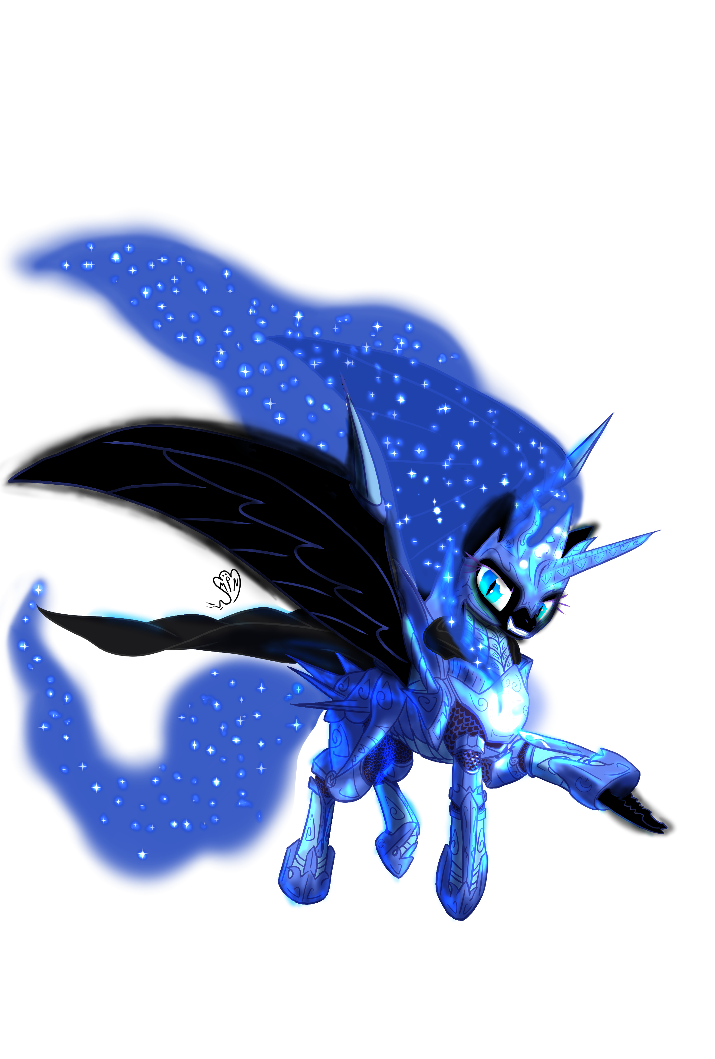 #233317 - safe, artist:etiluos, nightmare moon, alicorn, pony, armor ...
