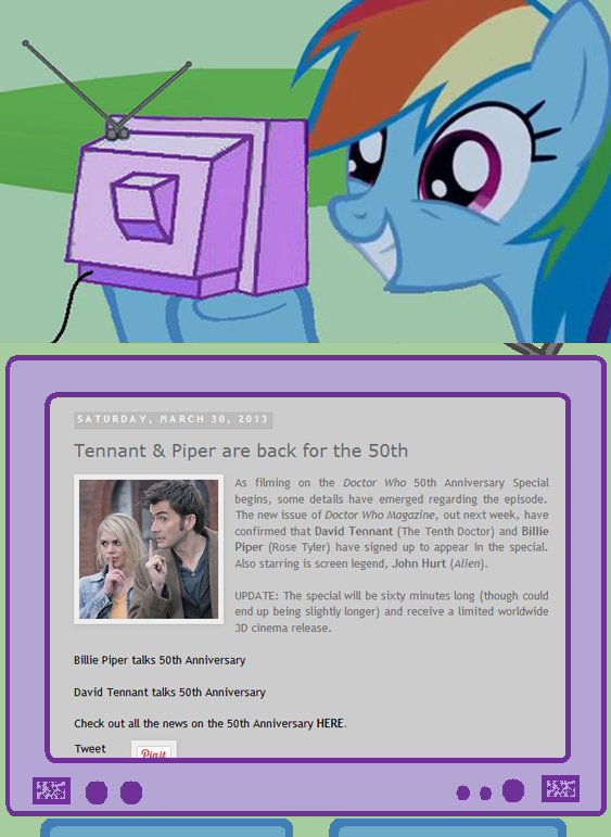 #283249 - safe, rainbow dash, g4, billie piper, david tennant, doctor ...