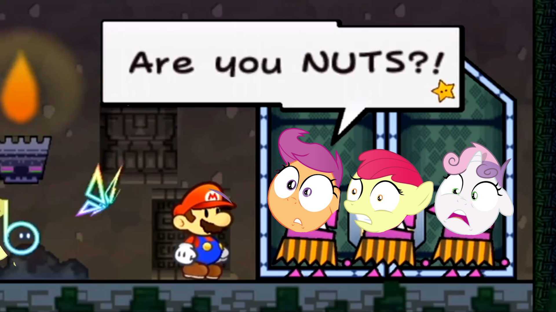 #263302 - safe, apple bloom, scootaloo, sweetie belle, crossover, cutie ...