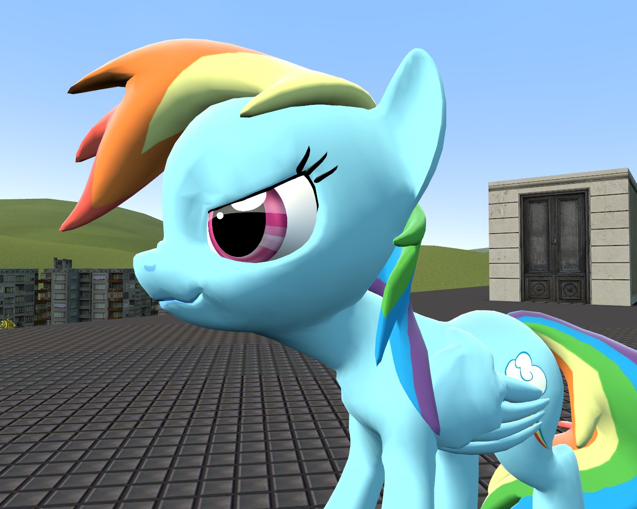 #264865 - safe, screencap, rainbow dash, gmod, scrunchy face - Derpibooru