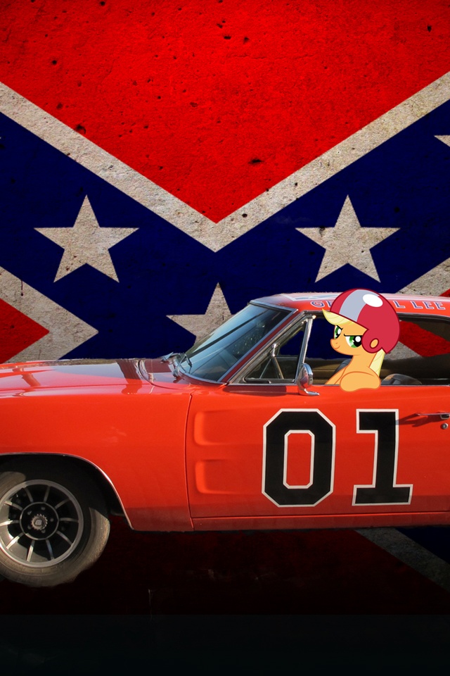 #293641 - safe, applejack, confederate flag, crossover, dodge charger ...