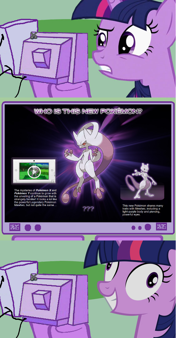 #290296 - safe, twilight sparkle, mewtwo, g4, derp, exploitable meme ...