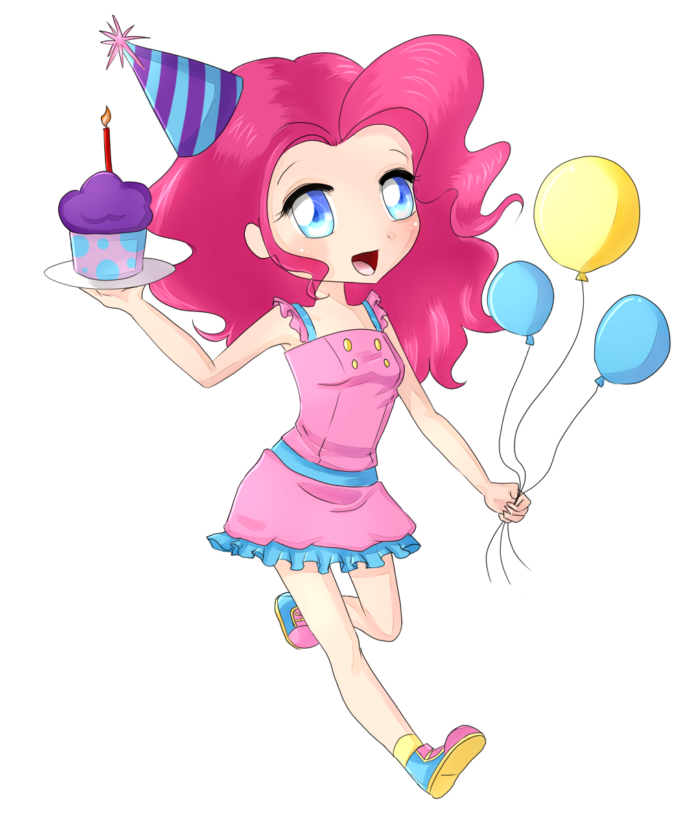 #331387 - safe, artist:sakurayagami, pinkie pie, human, balloon, cake ...