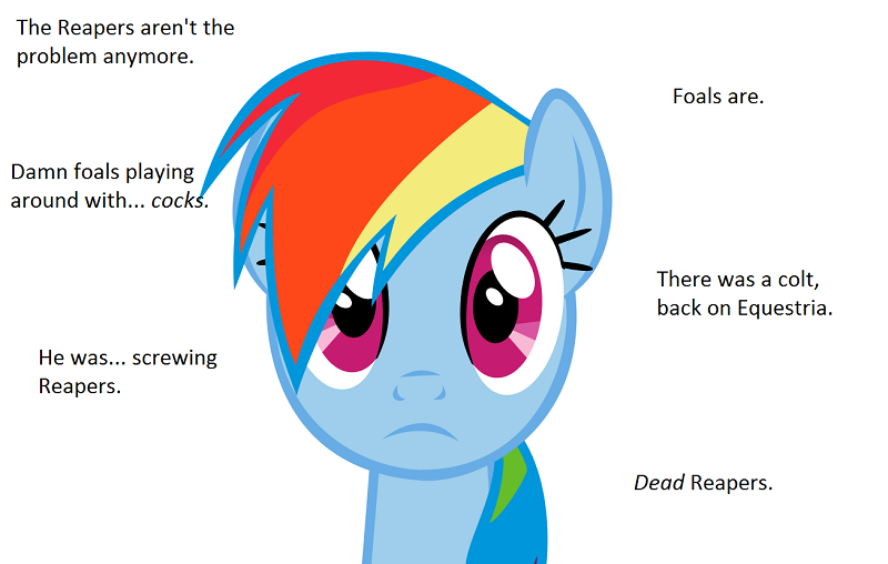 #333637 - suggestive, rainbow dash, g4, female, gamer poop, mass effect ...