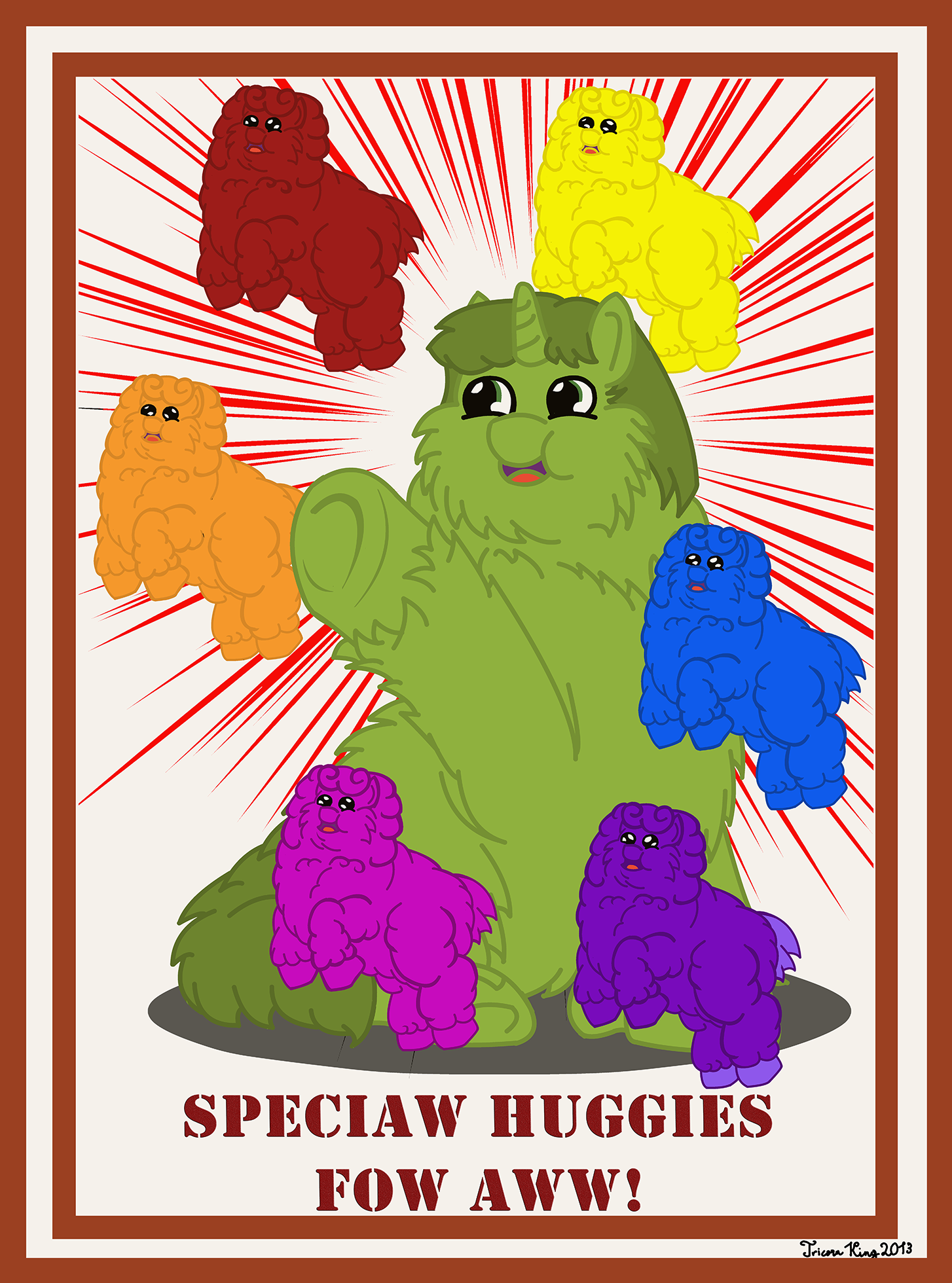 #335107 - safe, artist:tricornking, fluffy pony, cottonpuff fluffies ...