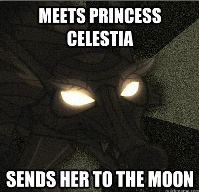 #316113 - safe, princess celestia, timber wolf, image macro, insanity ...