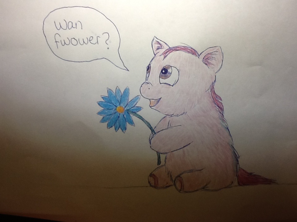 #352159 - safe, fluffy pony, flower, fluffy pony original art, hugbox ...