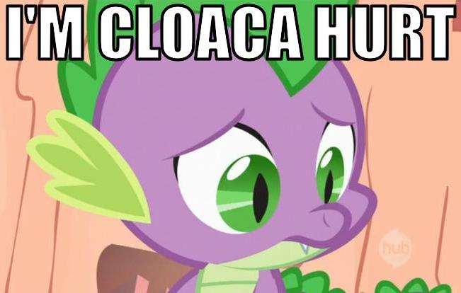 #338908 - safe, spike, butthurt, caption, hub logo, image macro, male ...