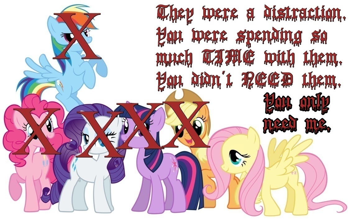 #340047 - grimdark, edit, applejack, fluttershy, pinkie pie, rainbow ...