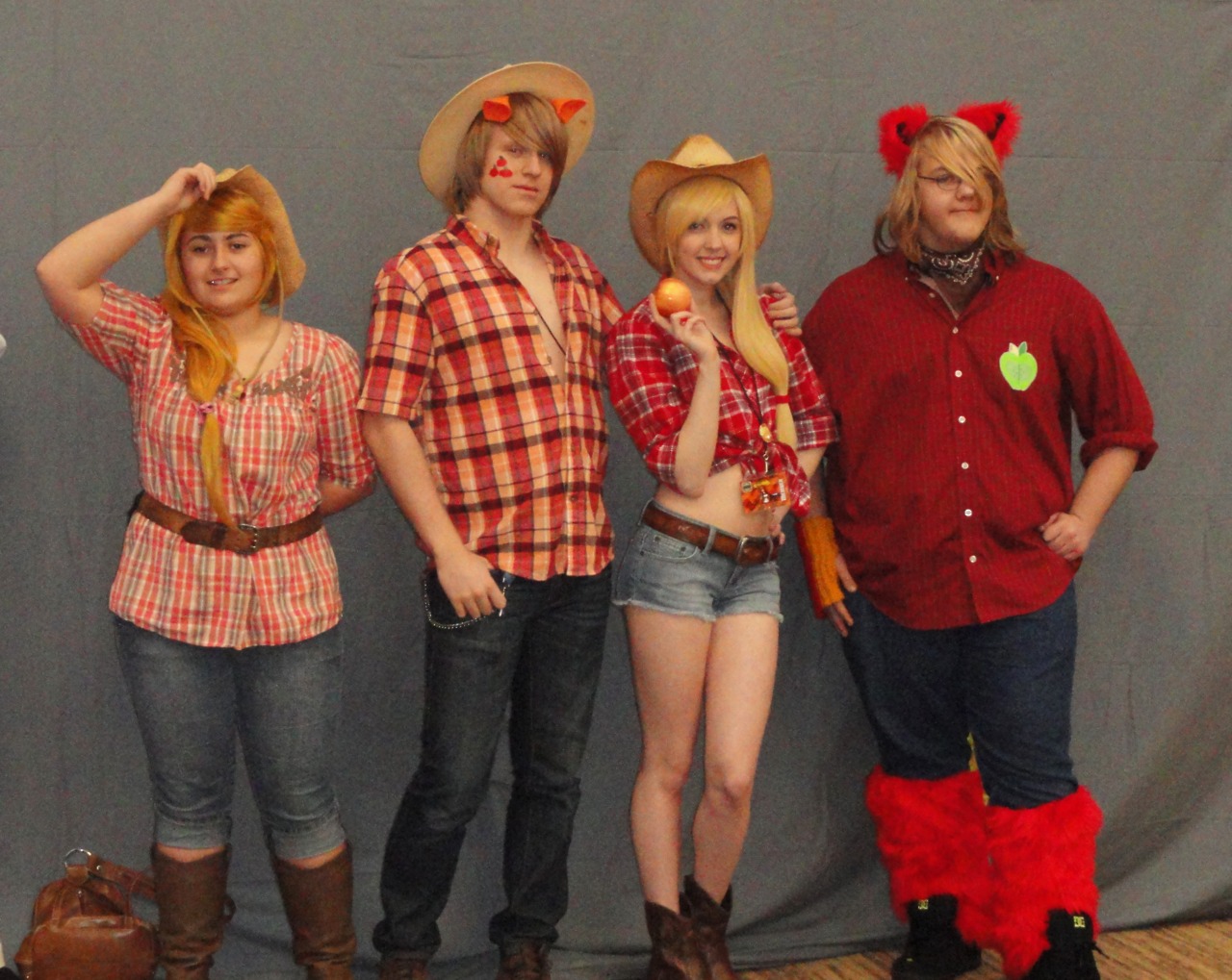 #371073 - safe, applejack, big macintosh, human, cosplay, irl, irl ...