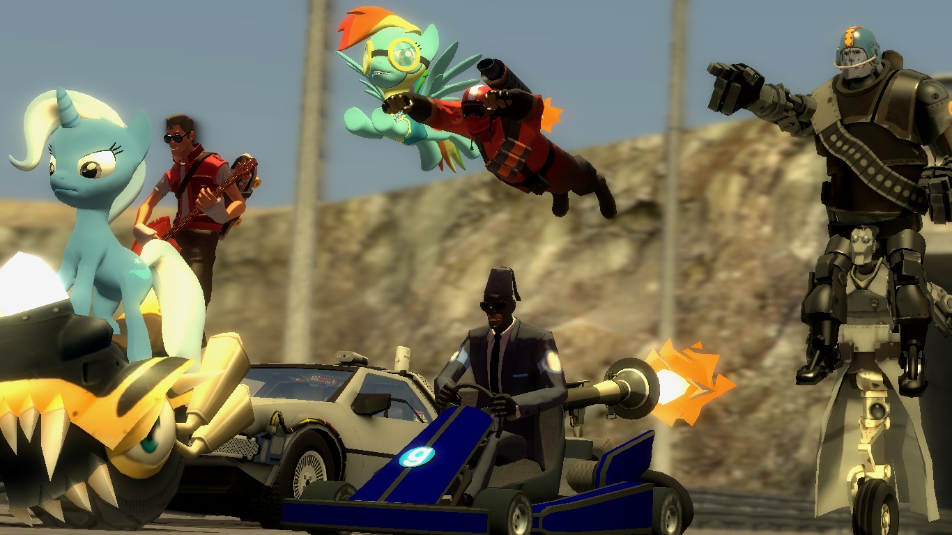 #382515 - safe, artist:fezwearingdoctor, rainbow dash, trixie, 3d, back ...