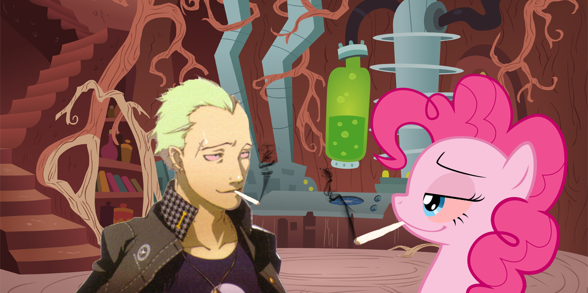 #366488 - safe, pinkie pie, human, crossover, joint, marijuana, persona ...