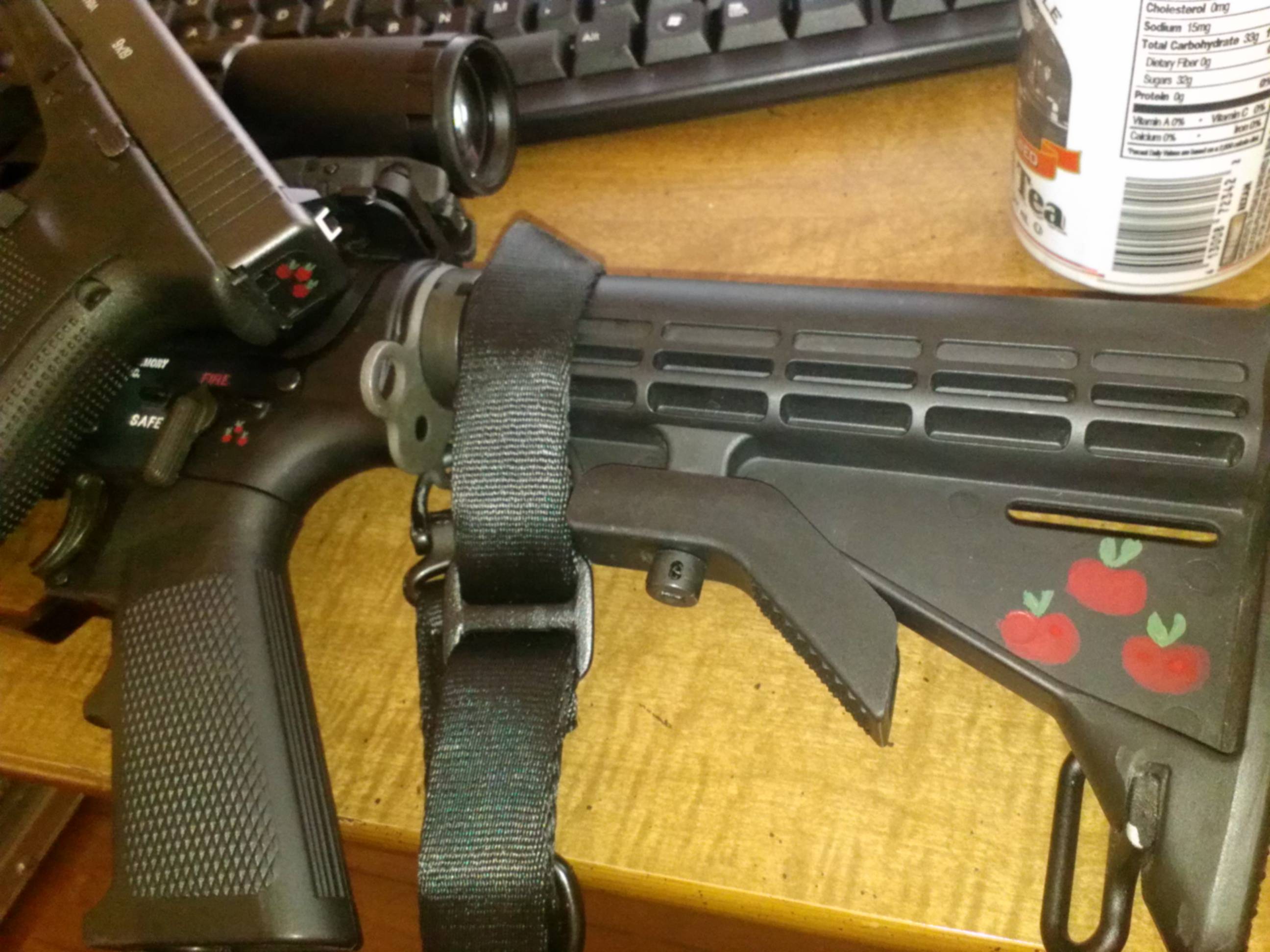 #399697 - safe, applejack, ar15, customized toy, cutie mark, glock, gun ...