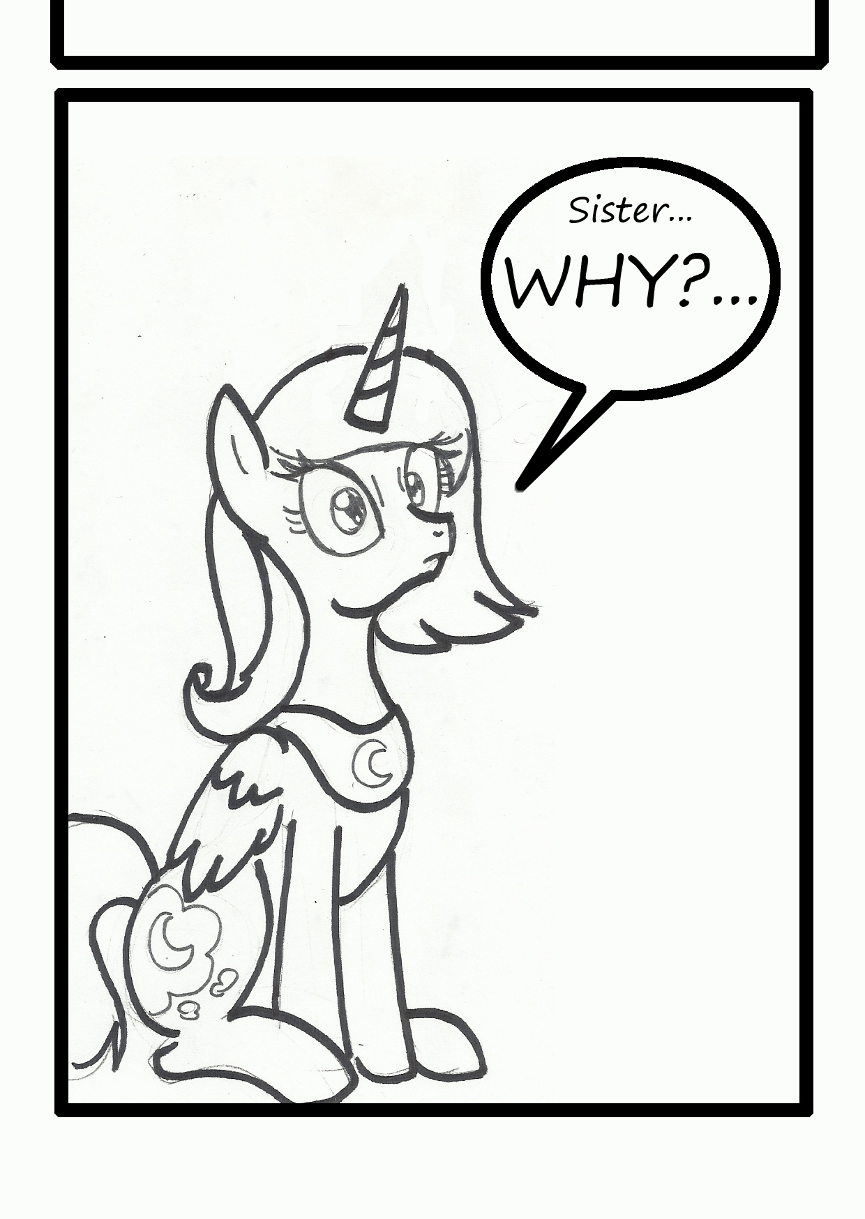 #403409 - safe, artist:anibaruthecat, princess luna, female, monochrome ...