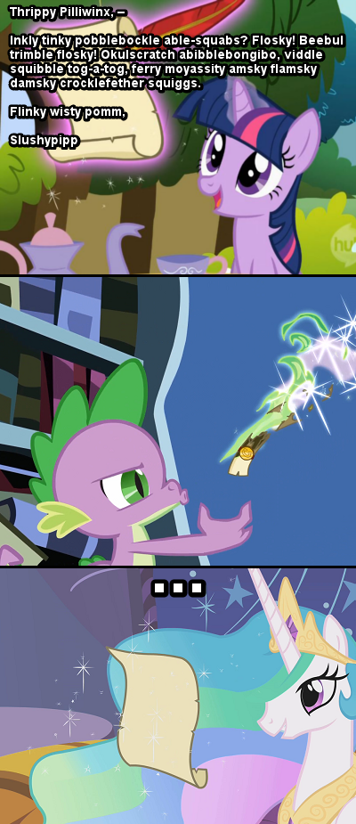#414477 - safe, princess celestia, spike, twilight sparkle, dragon mail, fire, fire breath ...