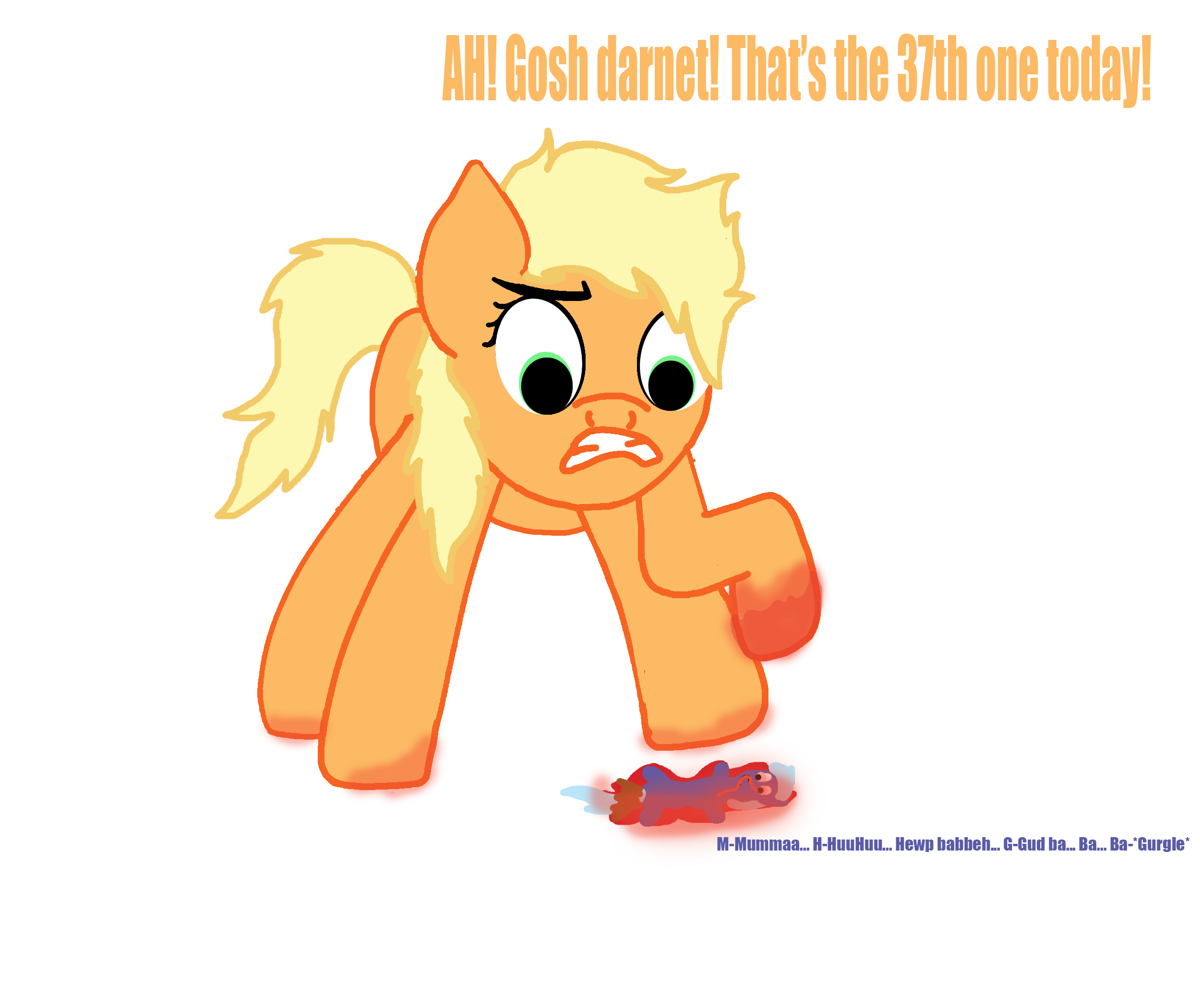 #395004 - grimdark, grotesque, applejack, fluffy pony, accidental ...