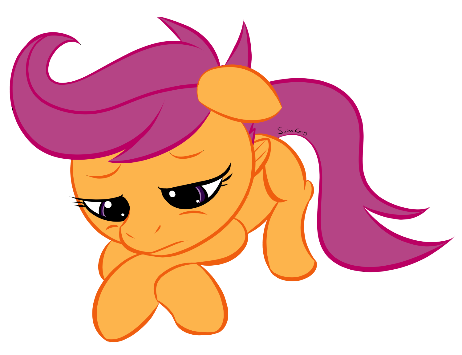 #425550 - safe, artist:saine grey, scootaloo, female, filly, sad ...