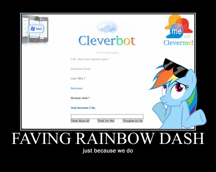 #431915 - safe, rainbow dash, g4, cleverbot, female, meme, motivational ...