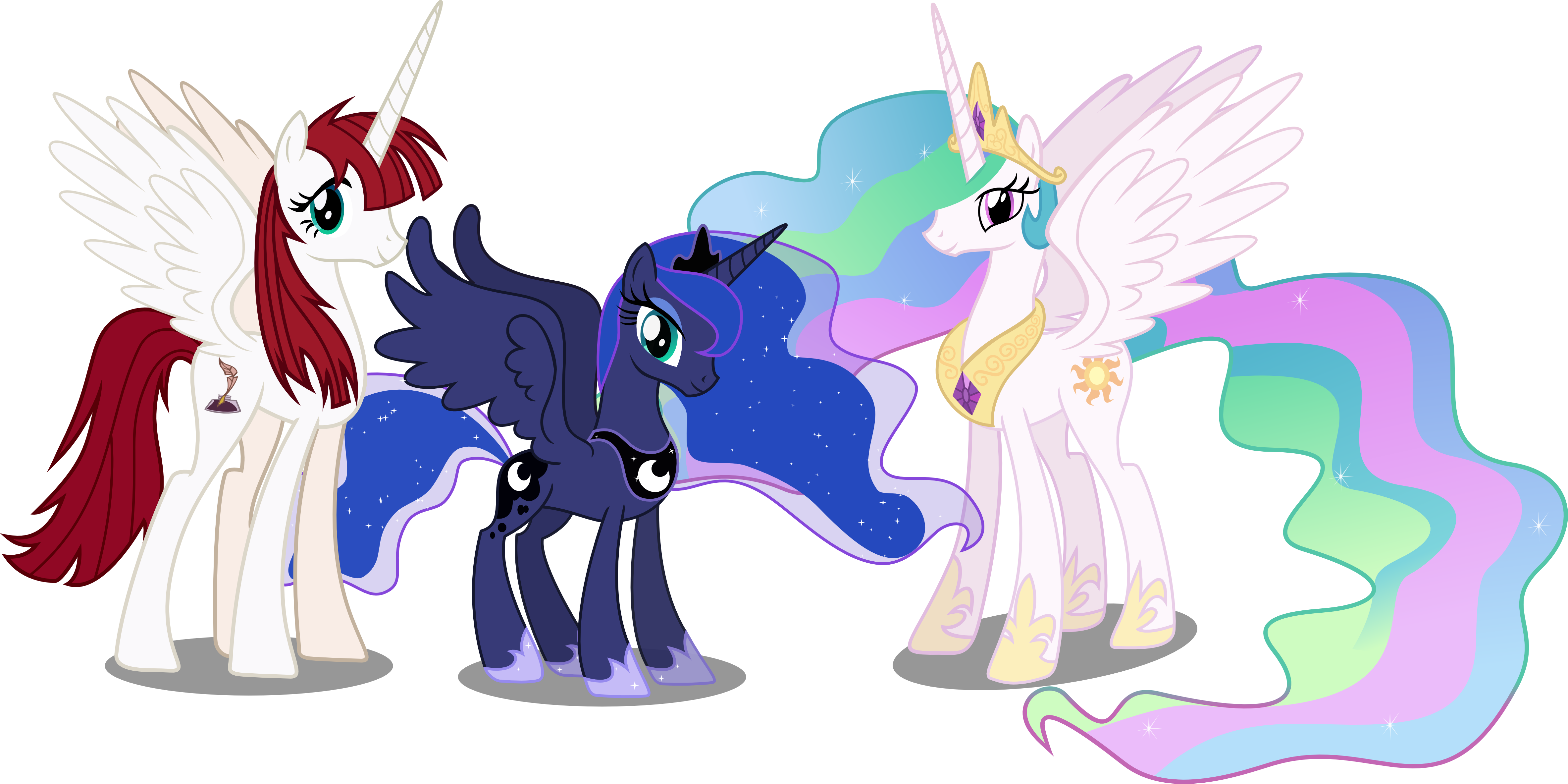 #419129 - safe, artist:vector-brony, princess celestia, princess luna ...