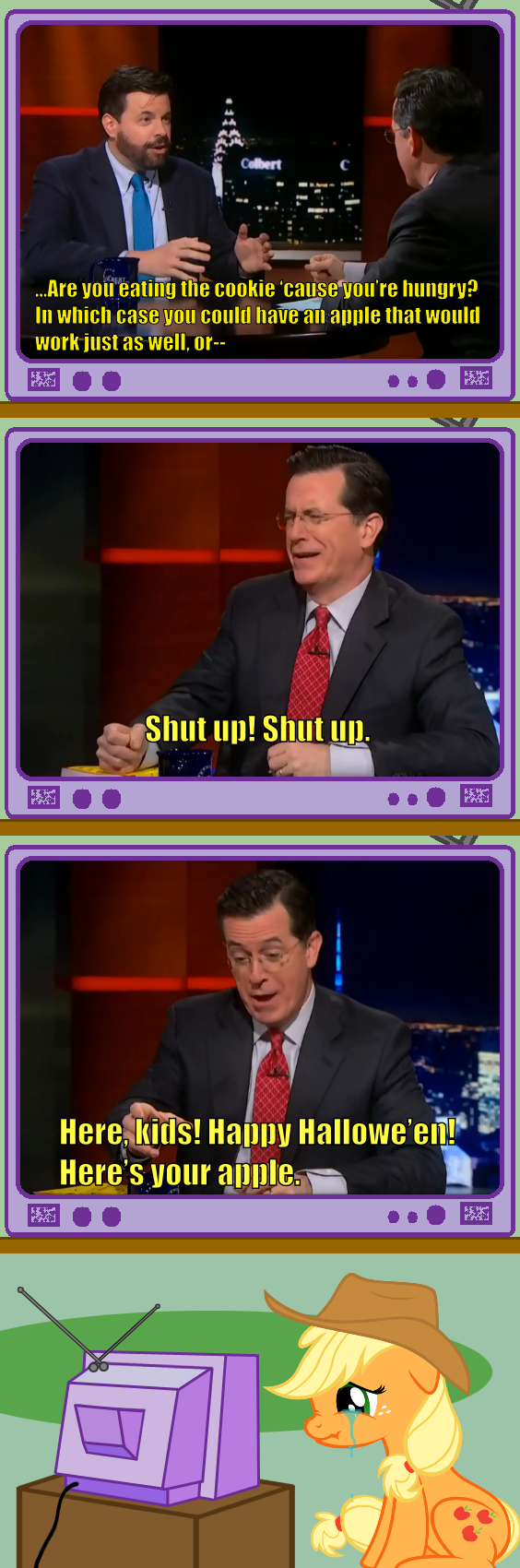 #532736 - safe, applejack, crying, exploitable meme, meme, obligatory ...