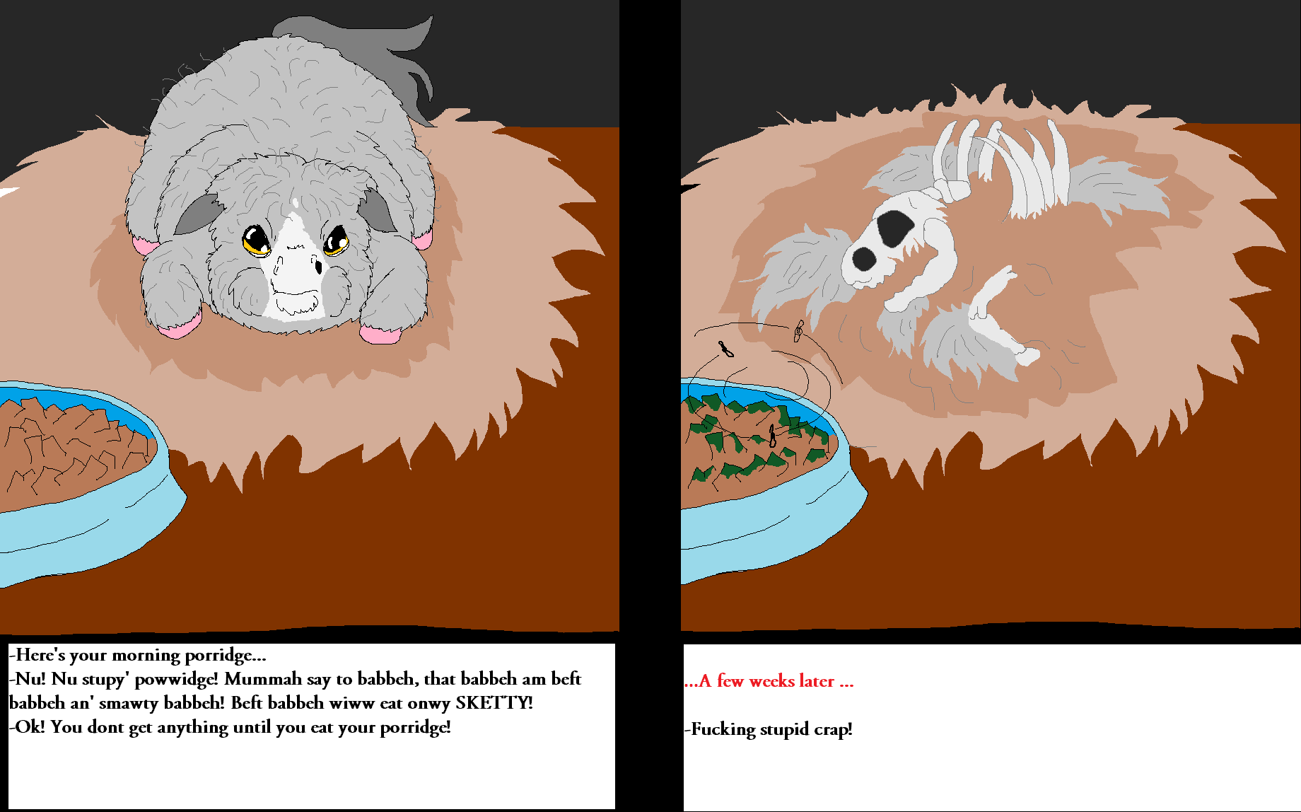 #514701 - source needed, semi-grimdark, artist:artist-kun, fluffy pony ...