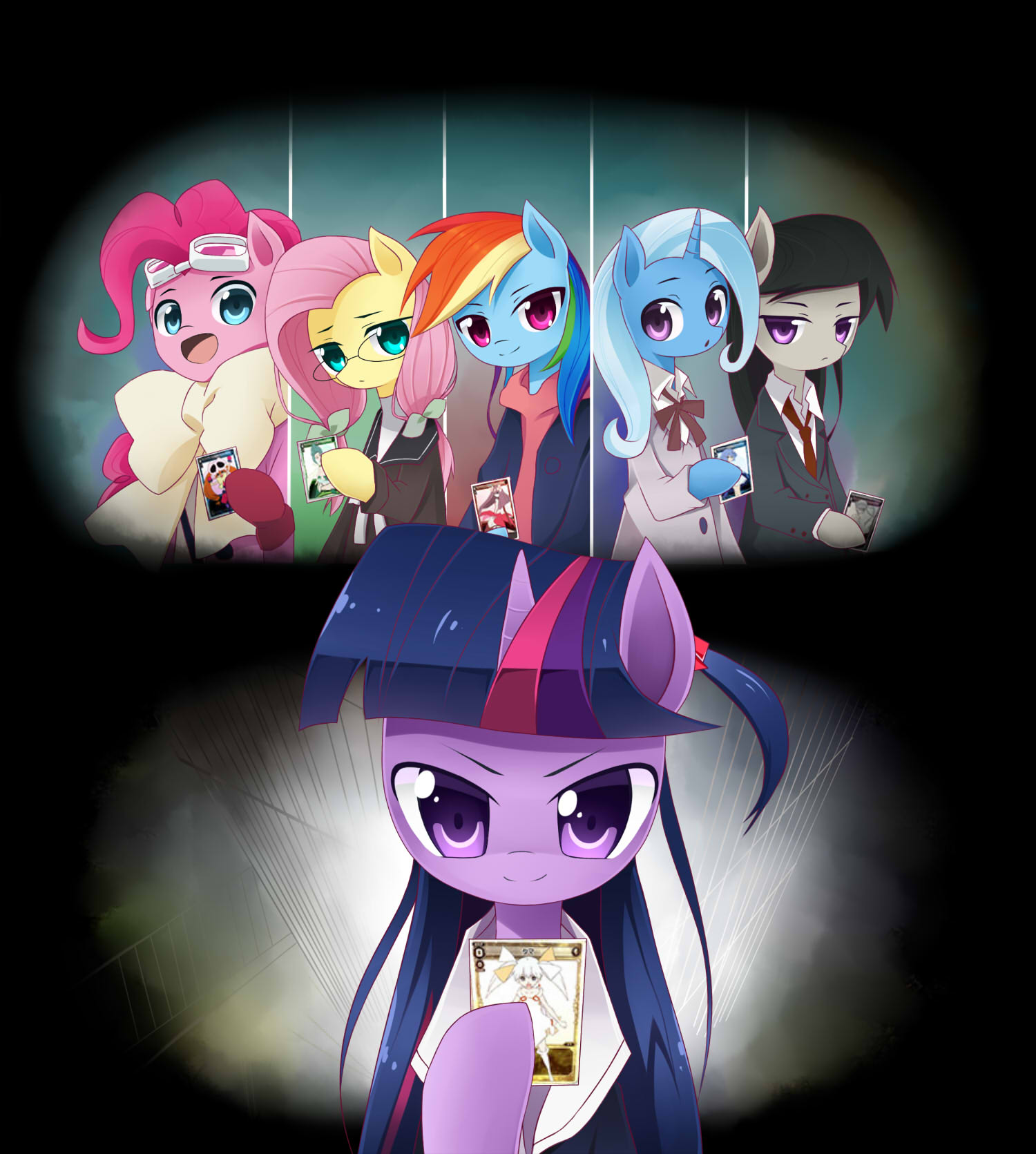 #762455 - safe, artist:cyanaeolin, fluttershy, octavia melody, pinkie ...