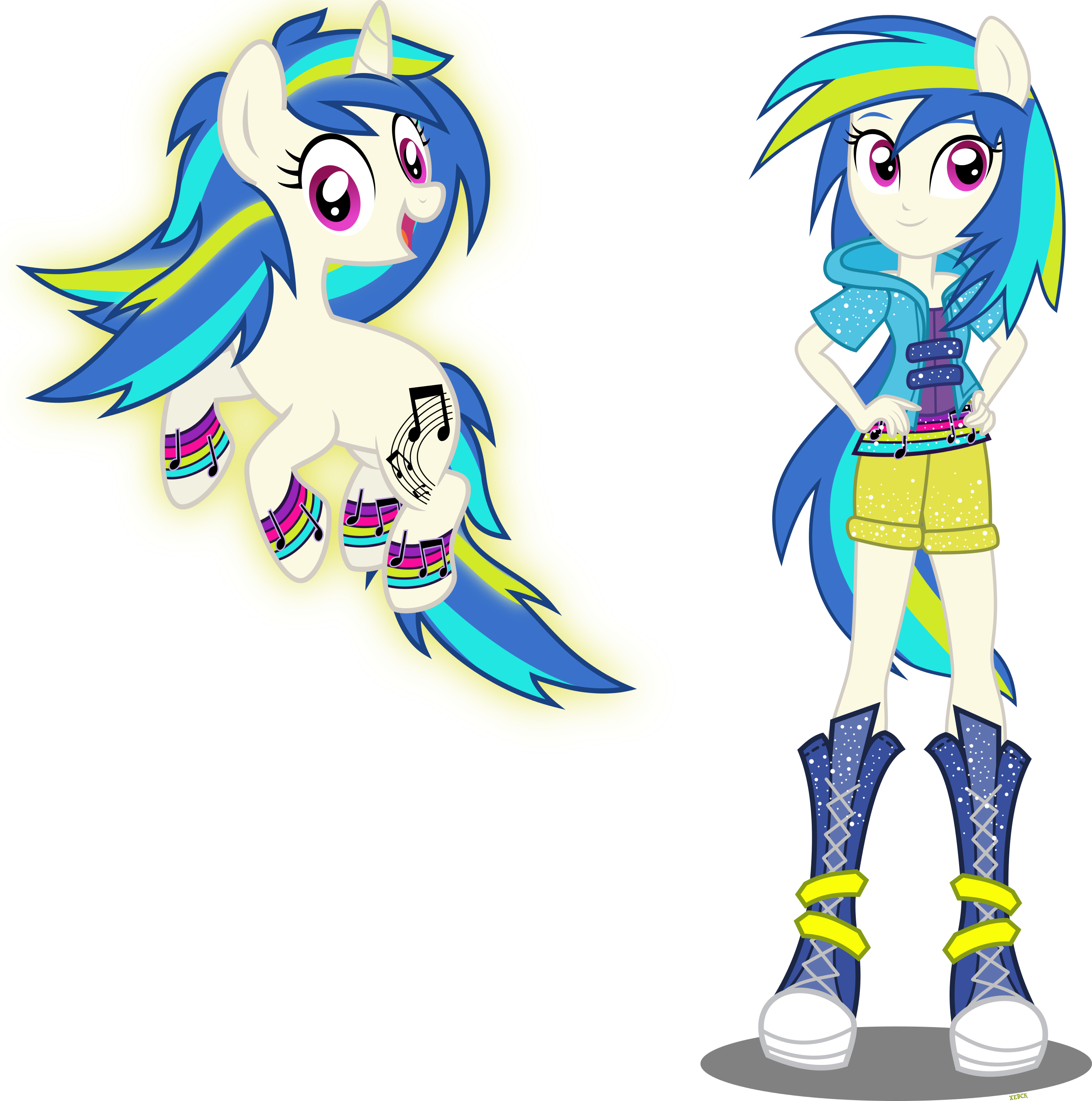 #771287 - safe, artist:xebck, dj pon-3, vinyl scratch, pony, unicorn ...