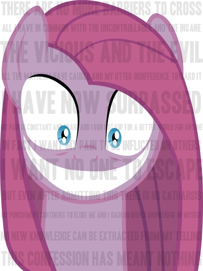 #760662 - semi-grimdark, pinkie pie, g4, american psycho, image macro ...