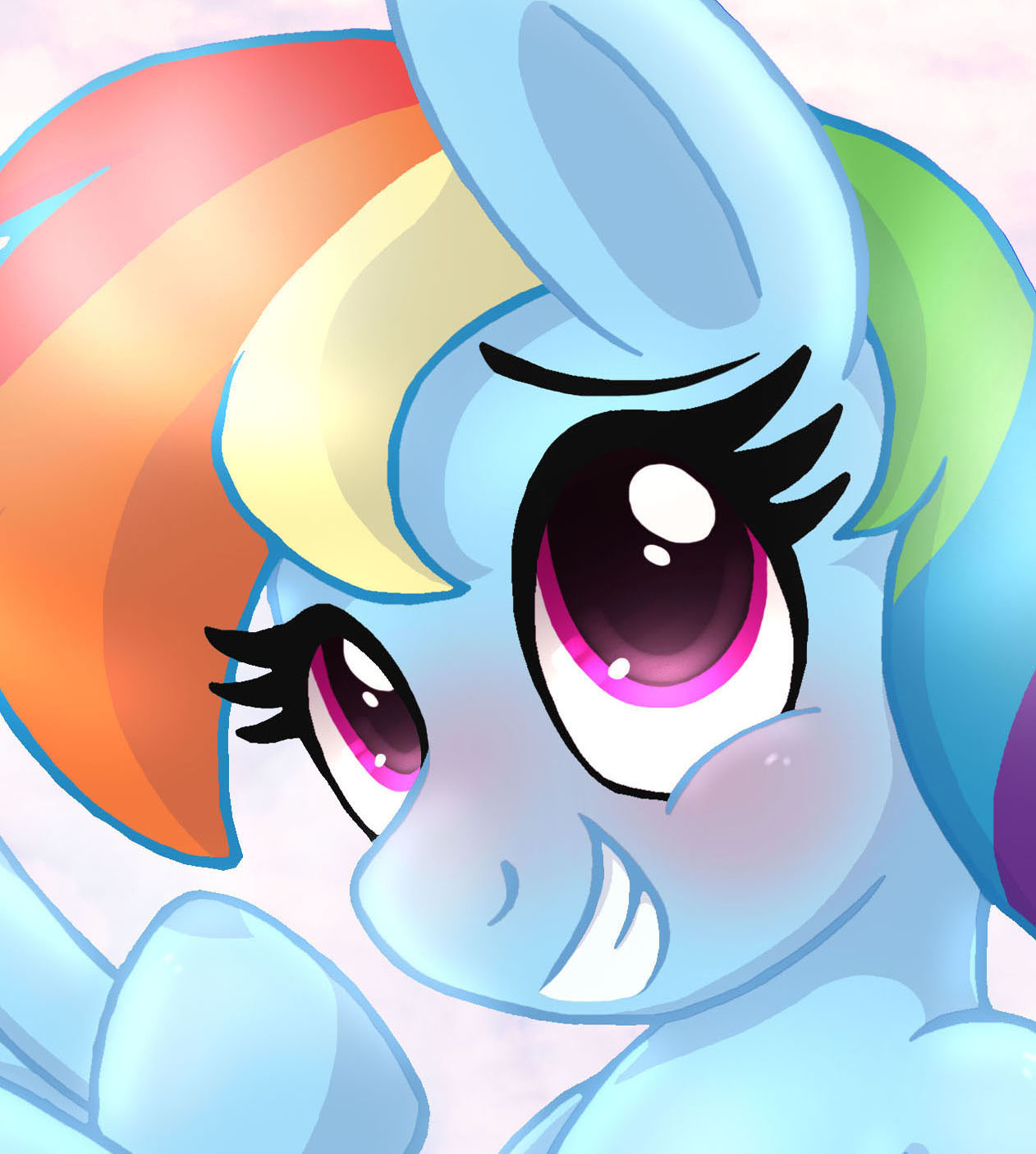 #776266 - safe, artist:joakaha, rainbow dash, blushing, female, solo ...