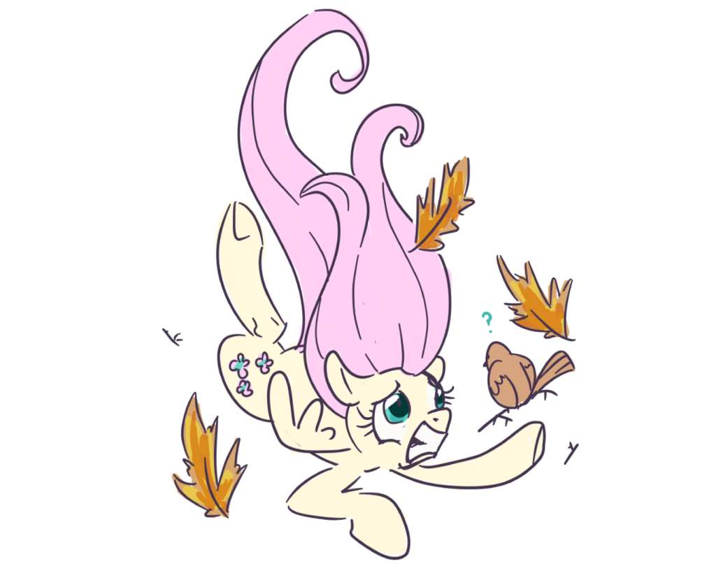 #779068 - safe, artist:inlucidreverie, fluttershy, bird, g4, falling ...