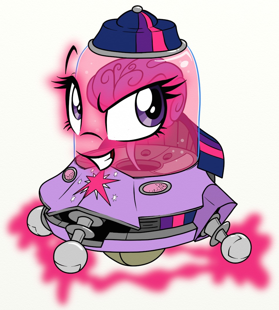 #553927 - safe, artist:inkwell, twilight sparkle, cyborg, g4, brain ...