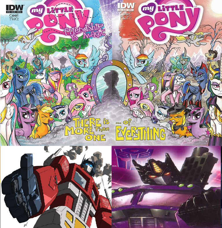 #556823 - safe, idw, angel bunny, applejack, derpy hooves, doctor ...