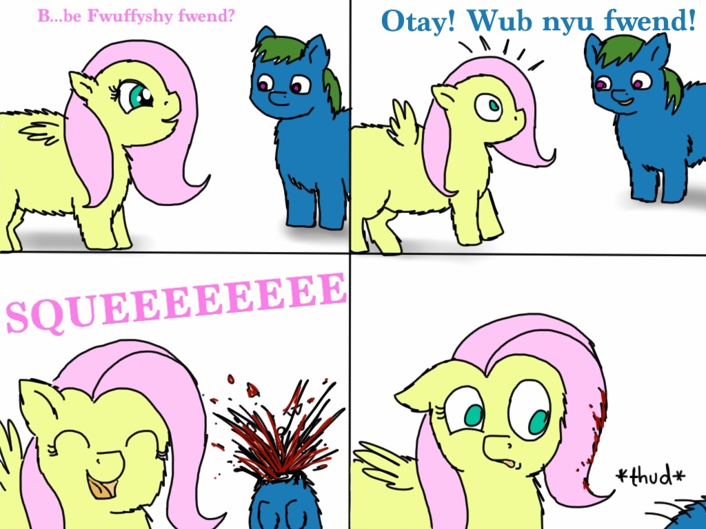 #559767 - grimdark, grotesque, artist:waggytail, fluttershy, fluffy ...