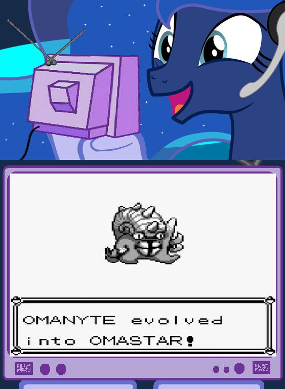 #563338 - safe, princess luna, omastar, gamer luna, exploitable meme ...