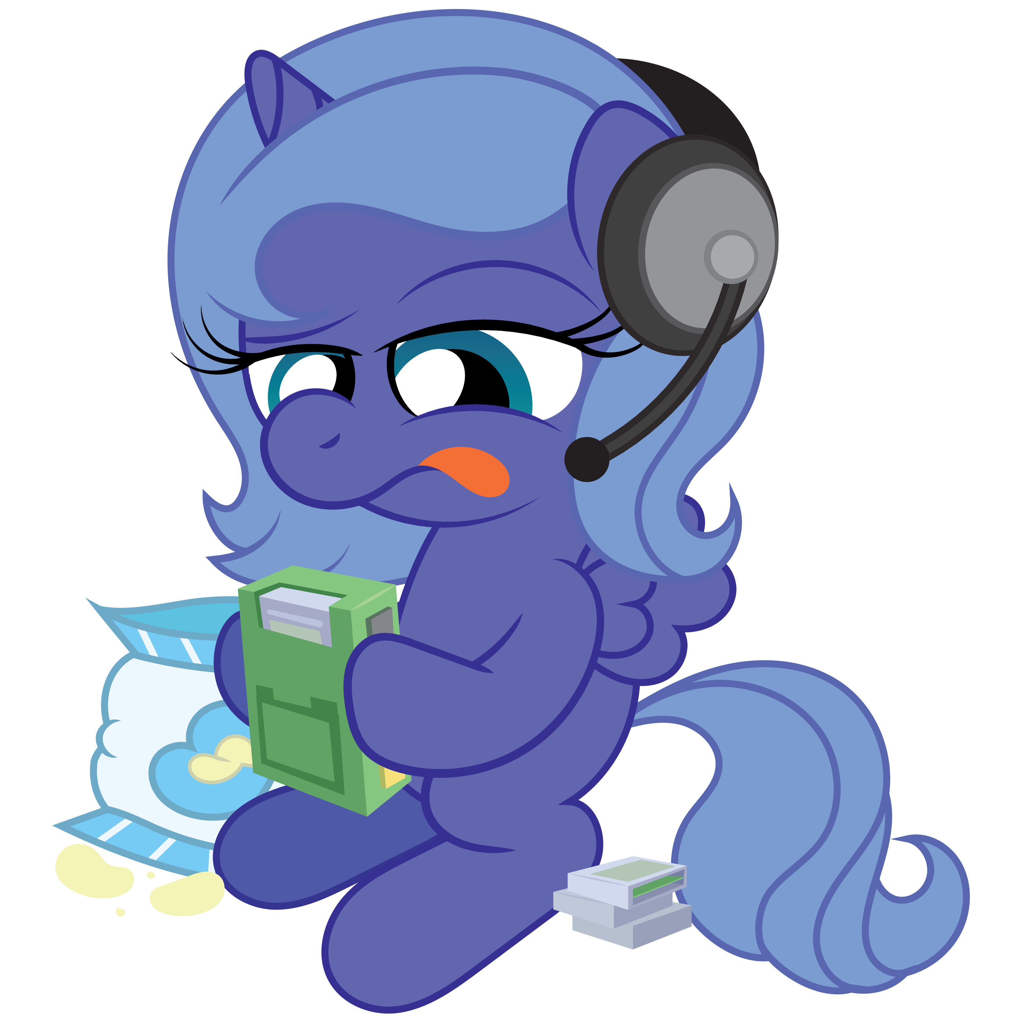 #574746 - safe, artist:t-3000, princess luna, alicorn, pony, gamer luna ...