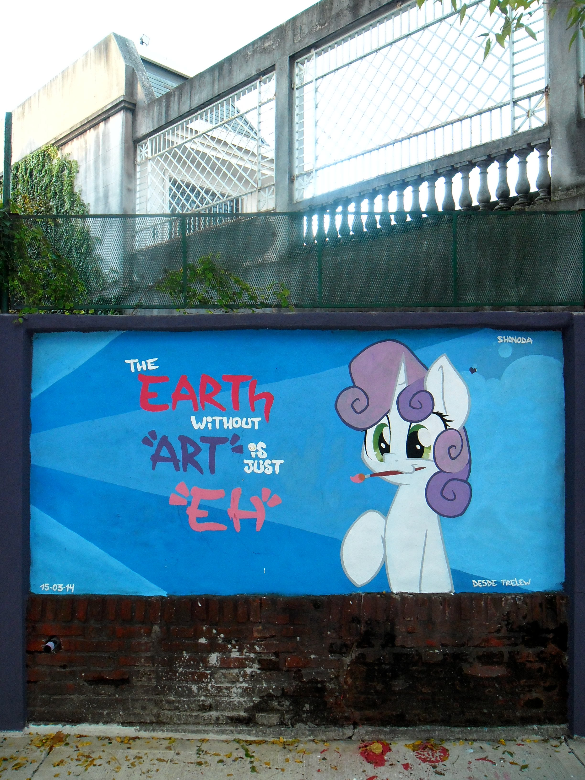 #581558 - safe, artist:shinodage, sweetie belle, g4, graffiti, high res ...