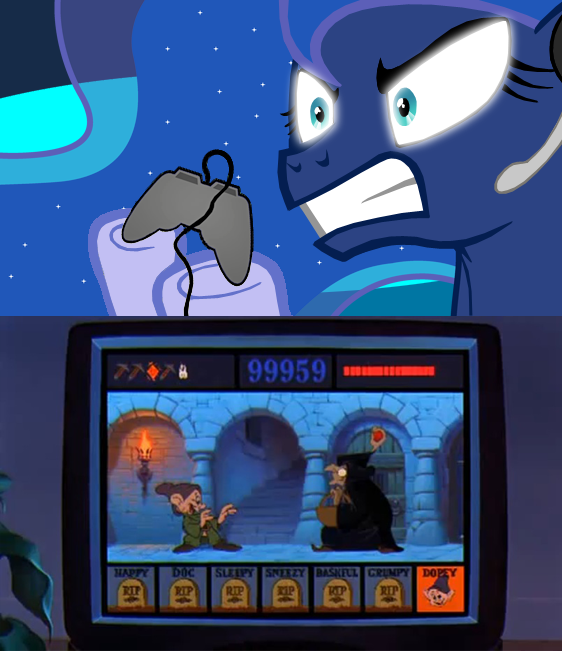 #568936 - safe, princess luna, gamer luna, dopey, exploitable meme ...