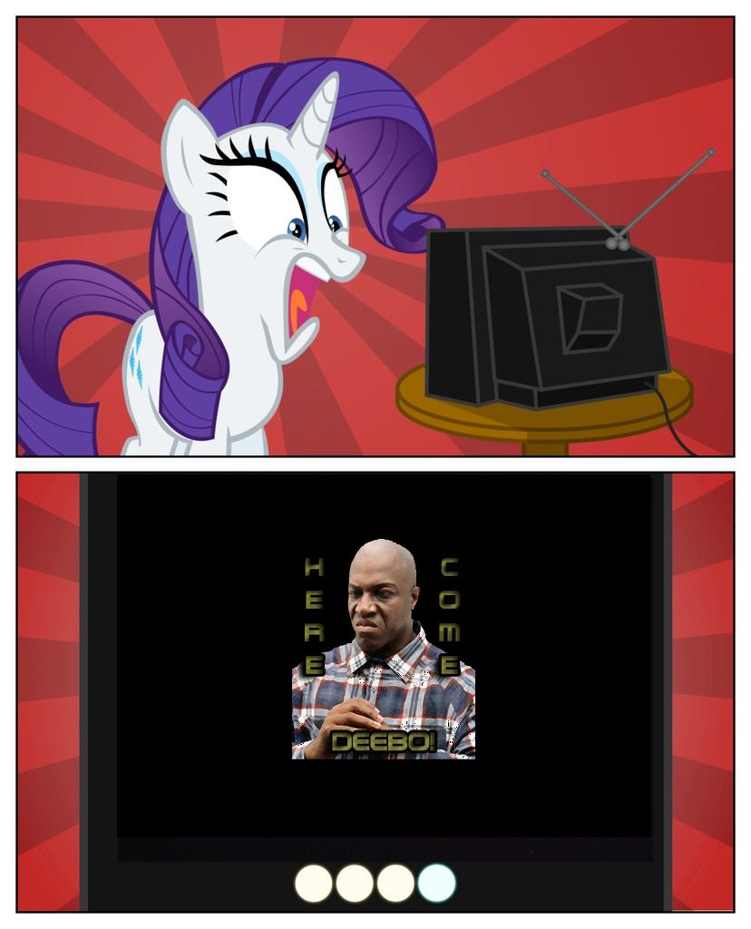 #602184 - safe, rarity, deebo, exploitable meme, meme, obligatory pony ...