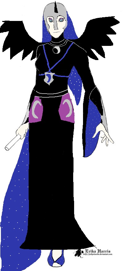 #594132 - safe, artist:windfox14, nightmare moon, human, female ...