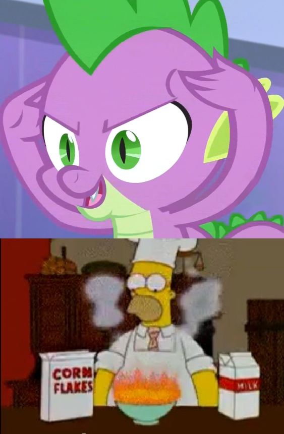 #629093 - safe, spike, g4, cereal, exploitable meme, homer simpson ...