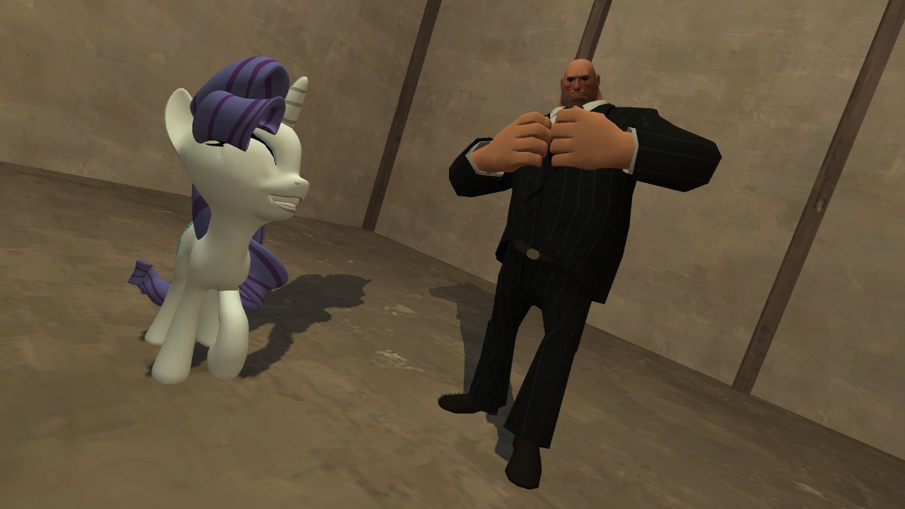 #653375 - safe, rarity, 3d, clothes, gmod, heavy weapons guy, suit ...