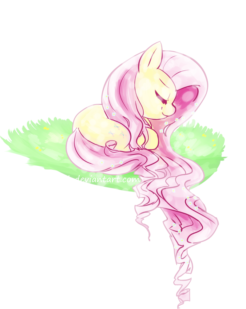 #653390 - safe, artist:paleblank, fluttershy, g4, female, grass, lying ...