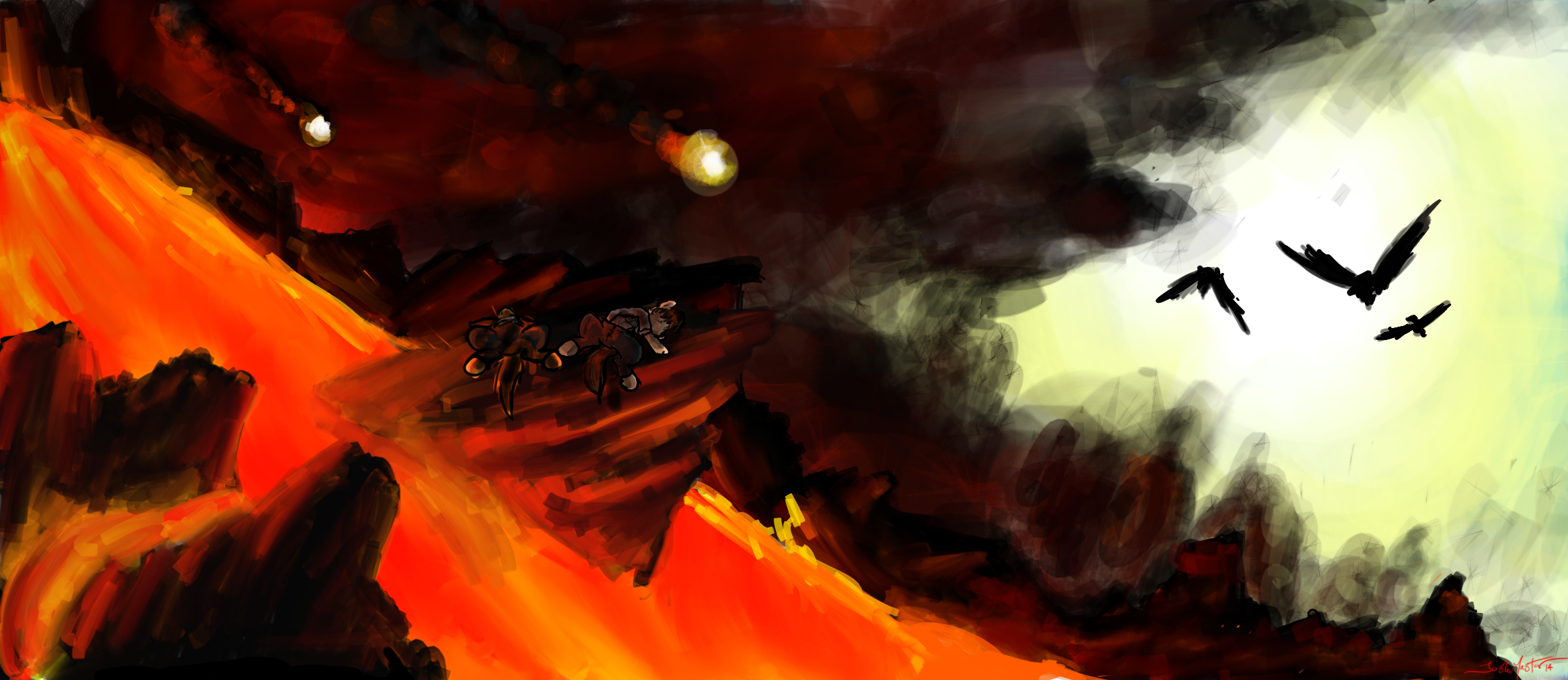 #658169 - semi-grimdark, artist:masterjosh140, bird, frodo baggins ...