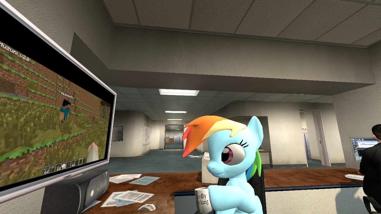 #680297 - safe, rainbow dash, 3d, computer, gmod, minecraft - Derpibooru