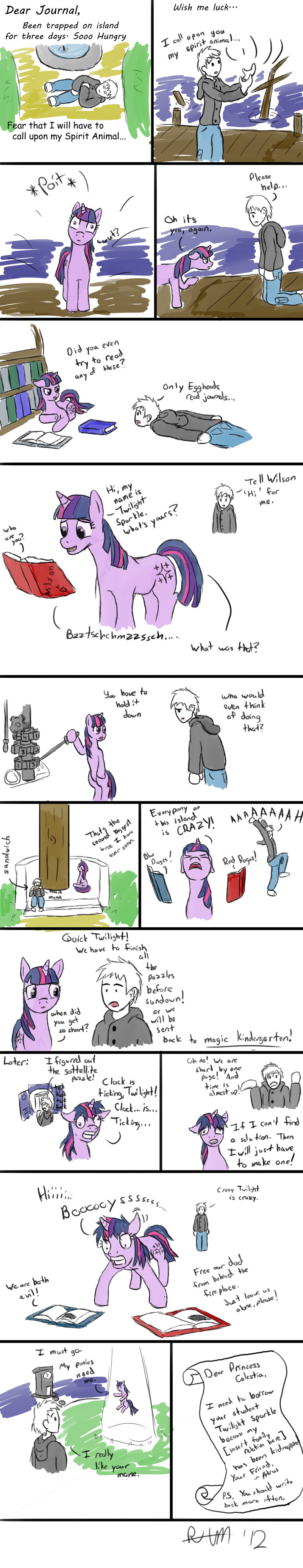 #668355 - safe, twilight sparkle, human, cast away, comic, crossover ...