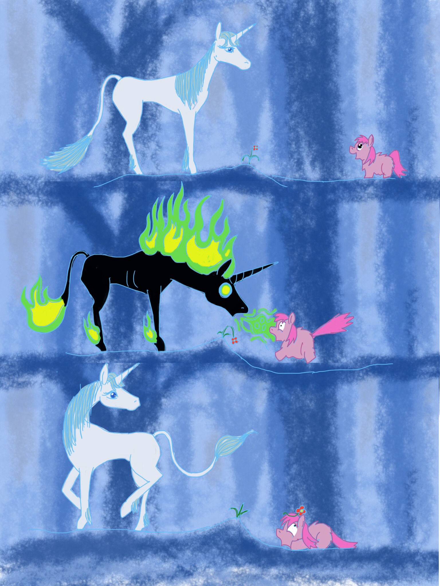 #702677 - grimdark, artist:fluffsplosion, classical unicorn, fluffy ...