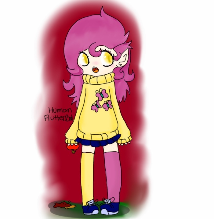 #703313 - safe, artist:kirby643, fluttershy, human, female, flutterbat ...