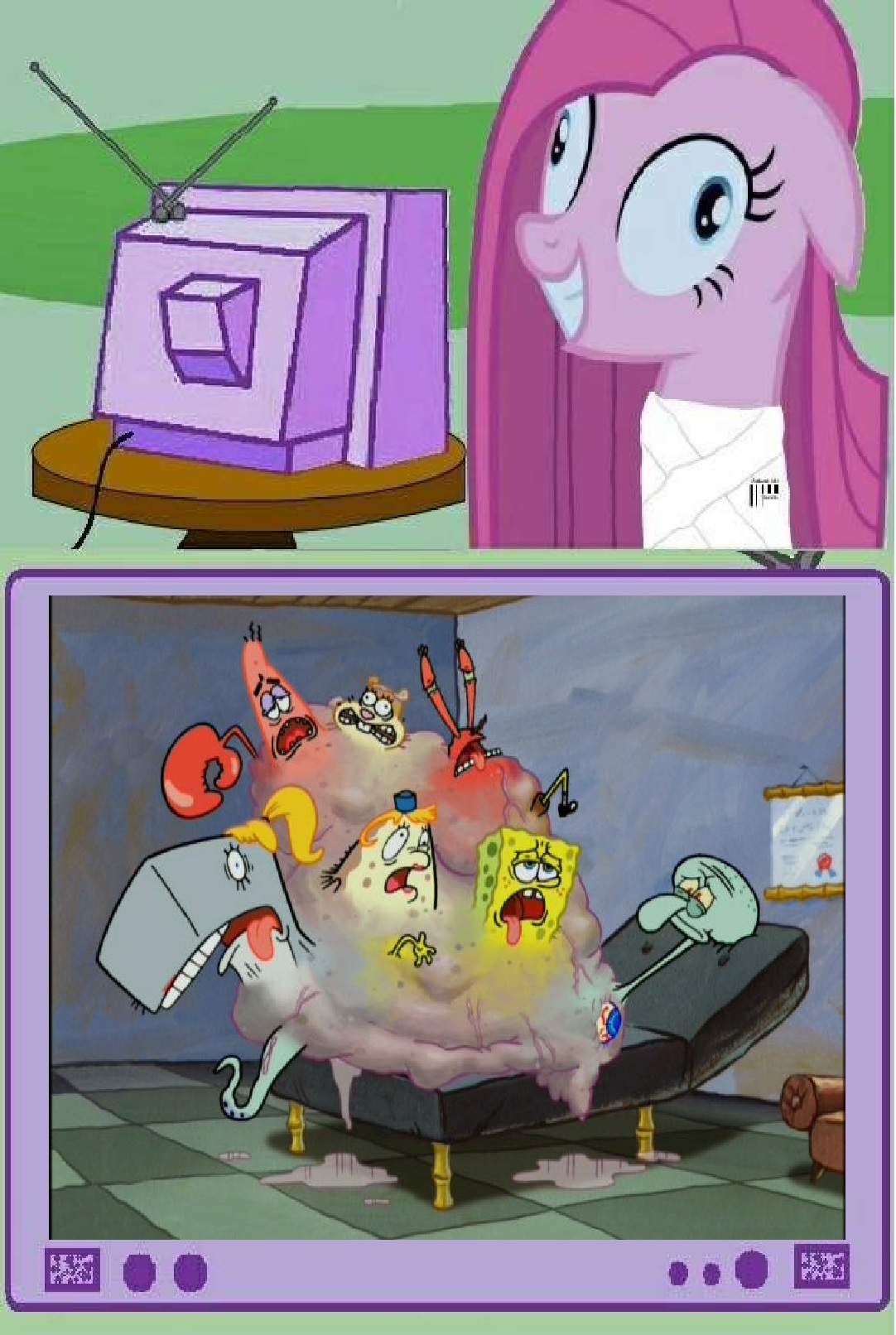 #712907 - grotesque, semi-grimdark, pinkie pie, g4, bloodshot eyes ...